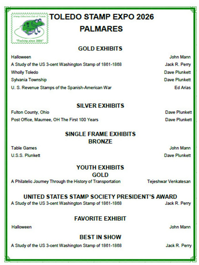Stamp Collectors' Club of Toledo, Toledo Expo